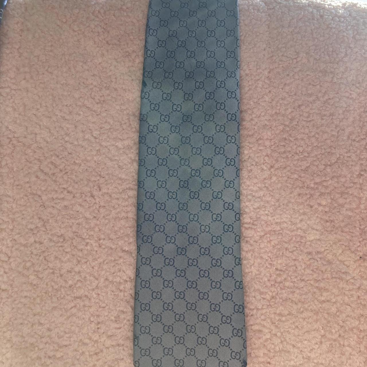 Such a beautiful blue Gucci logo tie 100% silk ~... | Depop