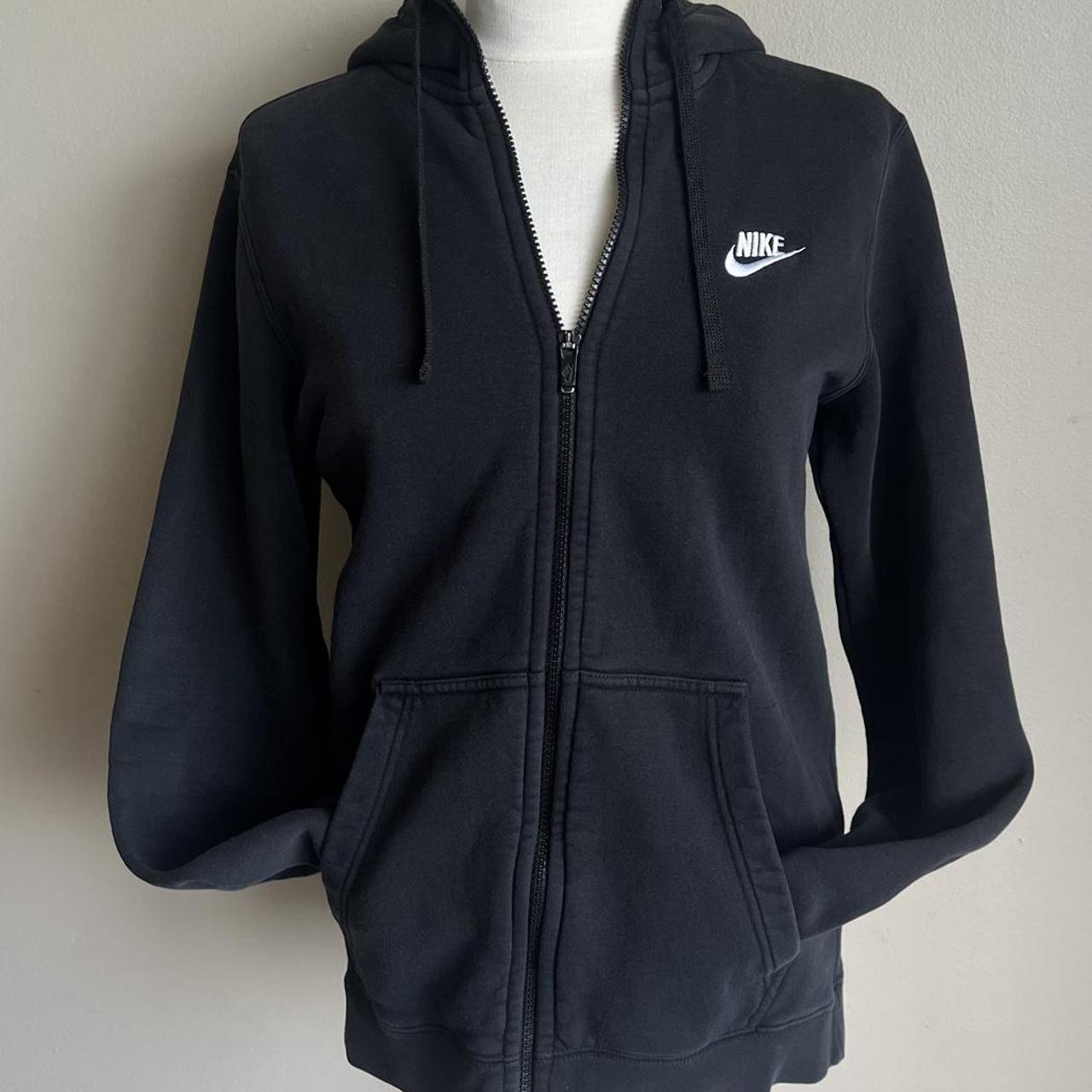 Black Nike zip up hoodie #loungewear Sized M, narrow... | Depop