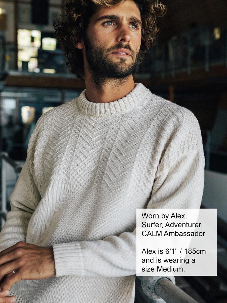 RNLI + Finisterre Men's Malin Gansey Jumper, Ecru... - Depop