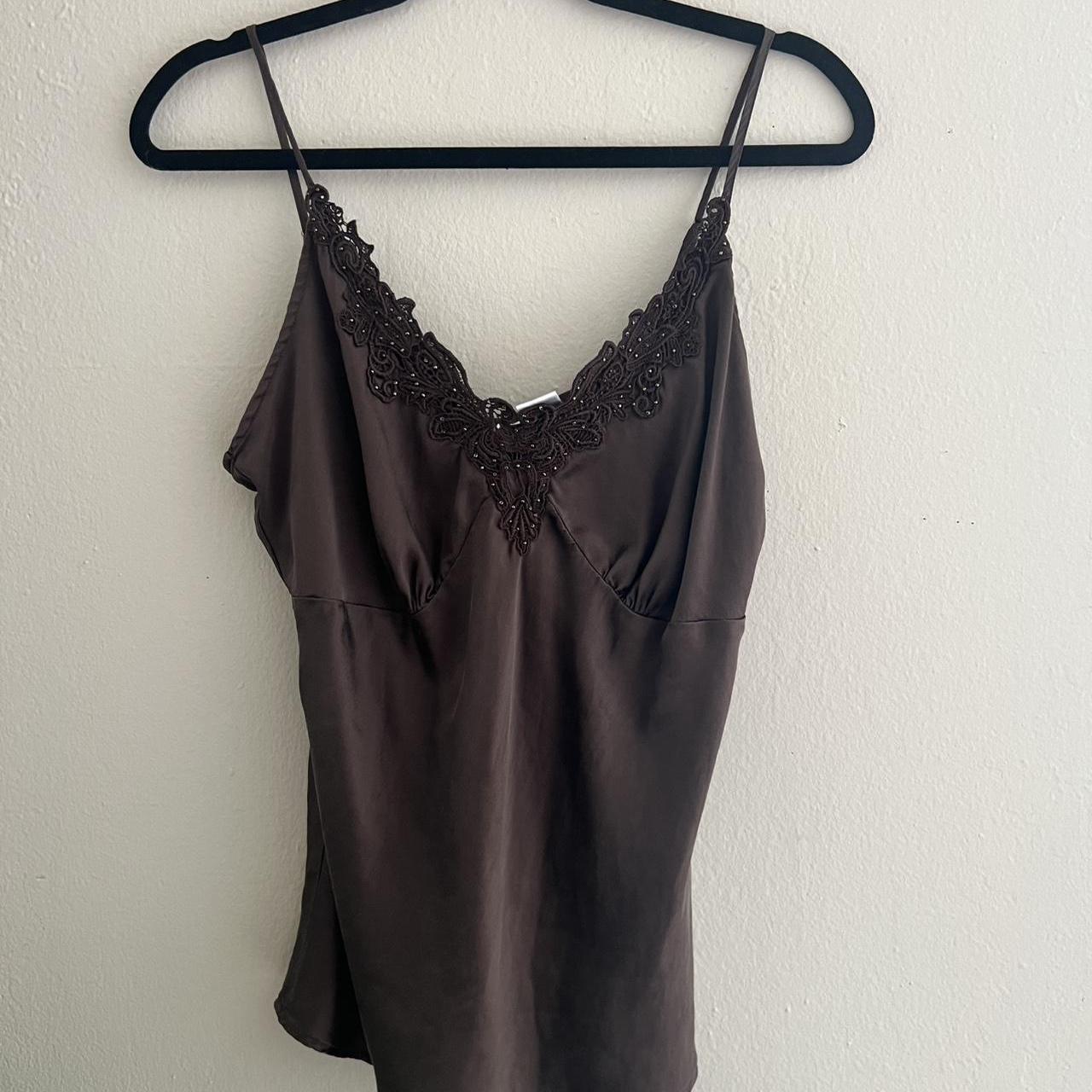 Vintage silk cami with lace details #y2k #90s #grunge | Depop