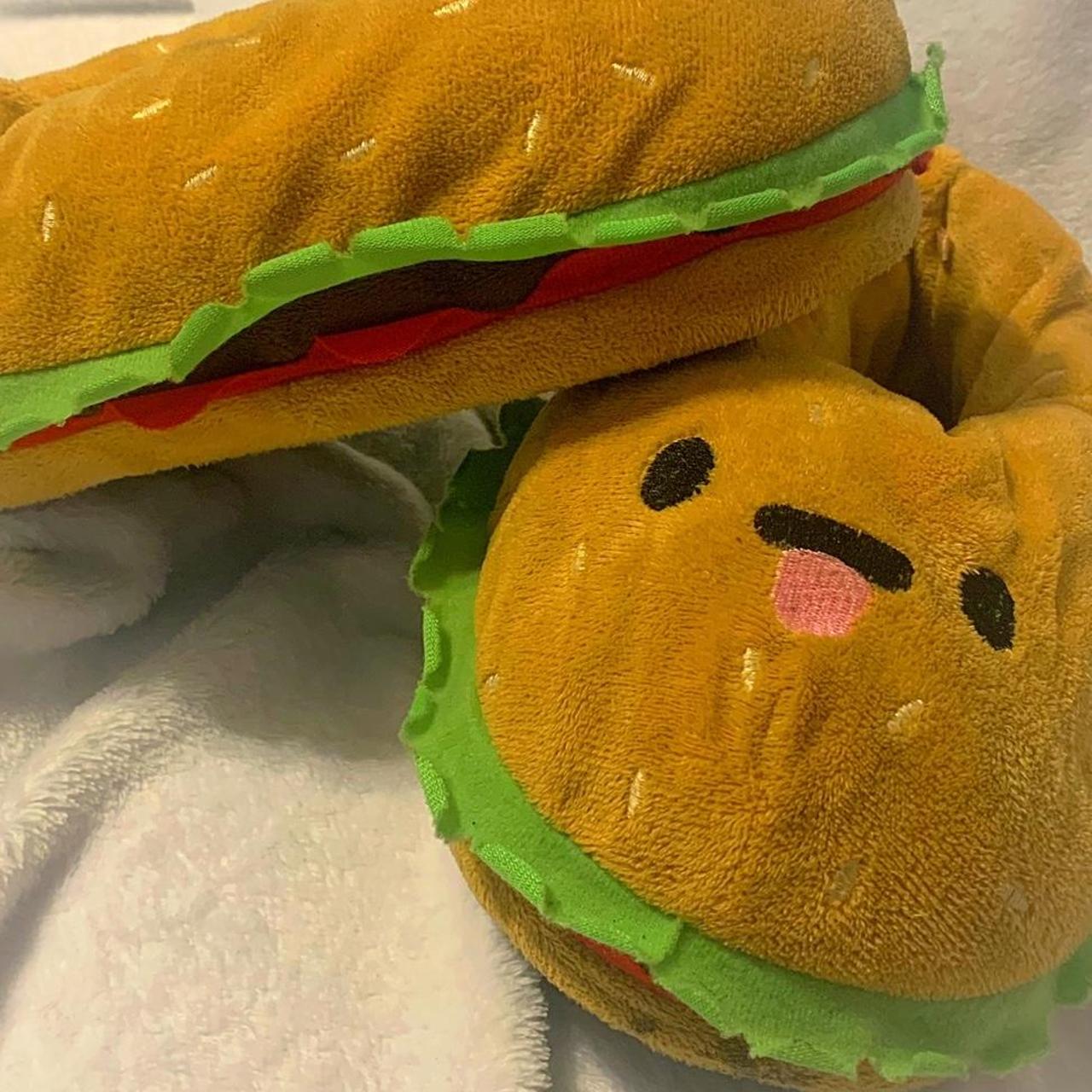 Burger Slippers! Used in good condition. No size,... - Depop