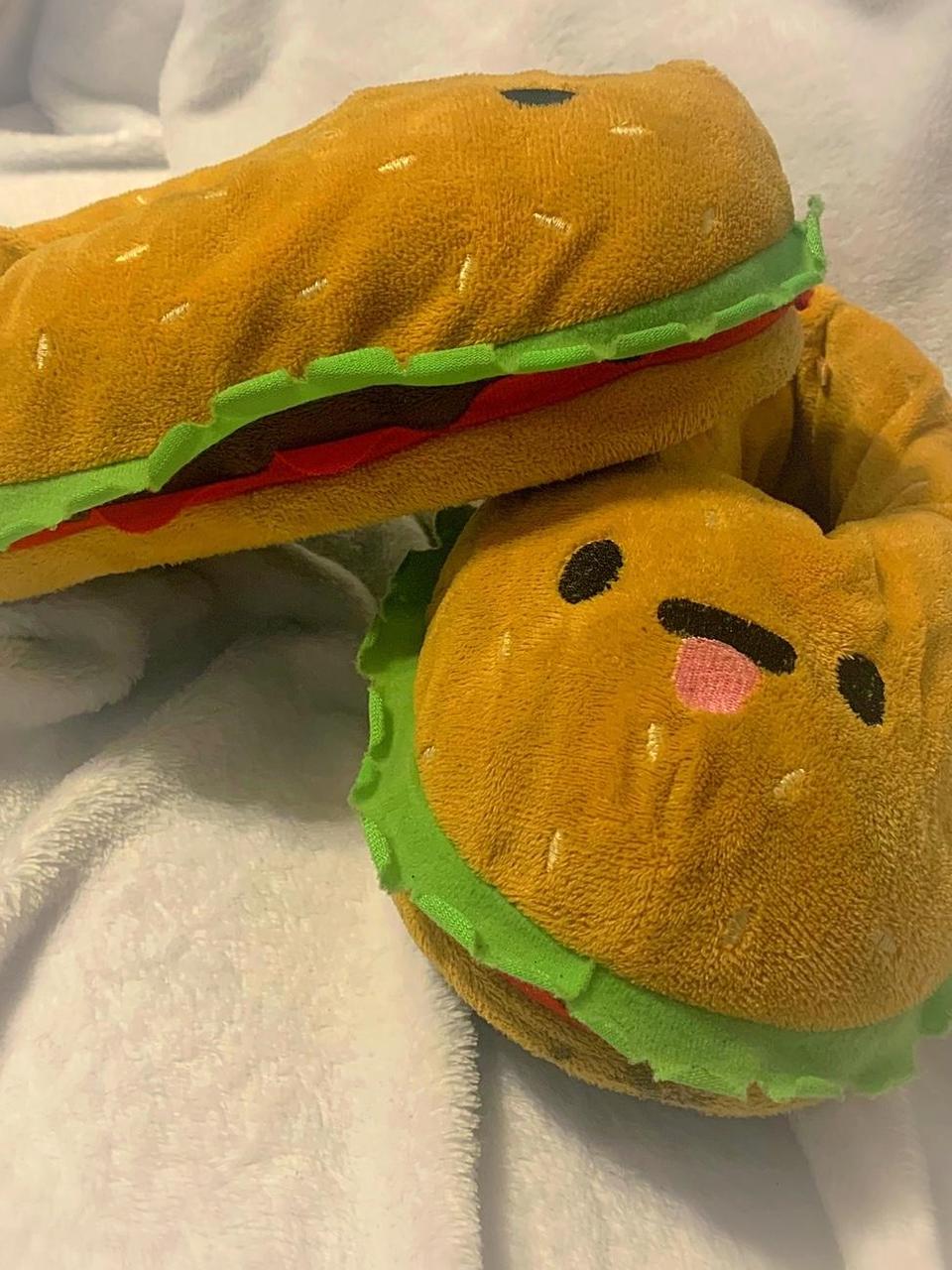 Burger Slippers! Used in good condition. No size,... - Depop