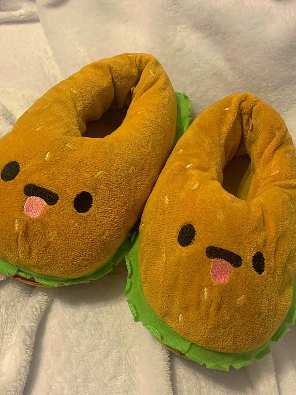 Burger Slippers! Used in good condition. No size,... - Depop