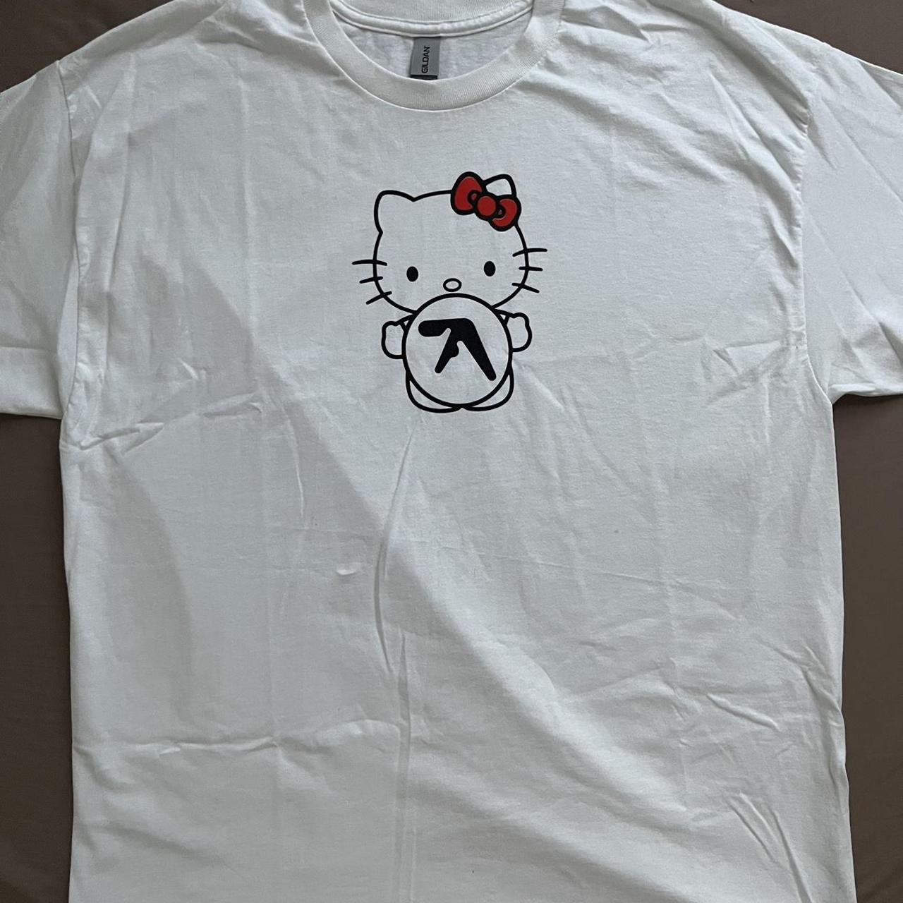 Hello Kitty / Aphex Twin t shirt screenprinted by... - Depop