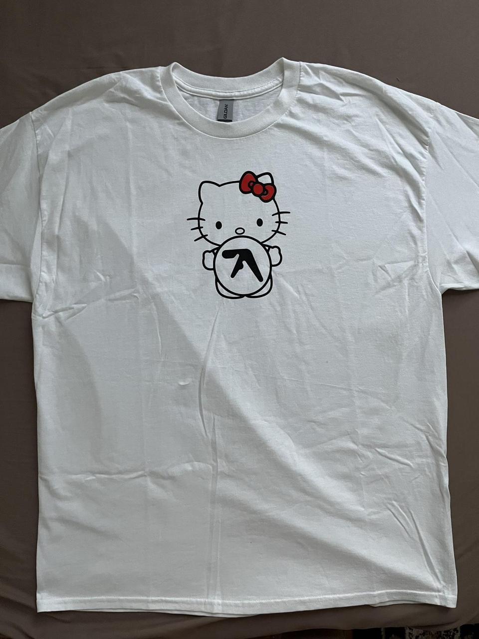 Hello Kitty / Aphex Twin t shirt screenprinted by... - Depop