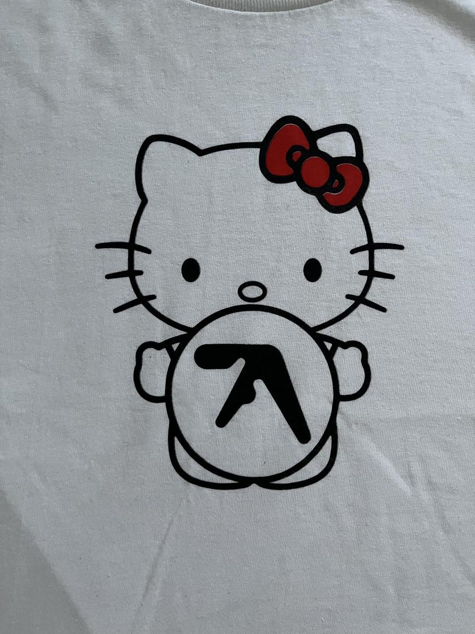 Hello Kitty / Aphex Twin t shirt screenprinted by... - Depop