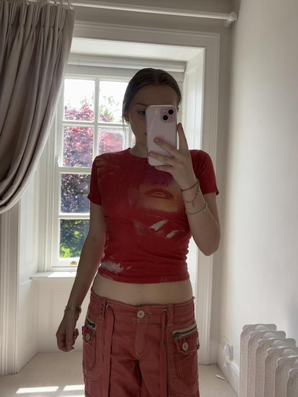 Super cool baby tee style stop with graphic... - Depop