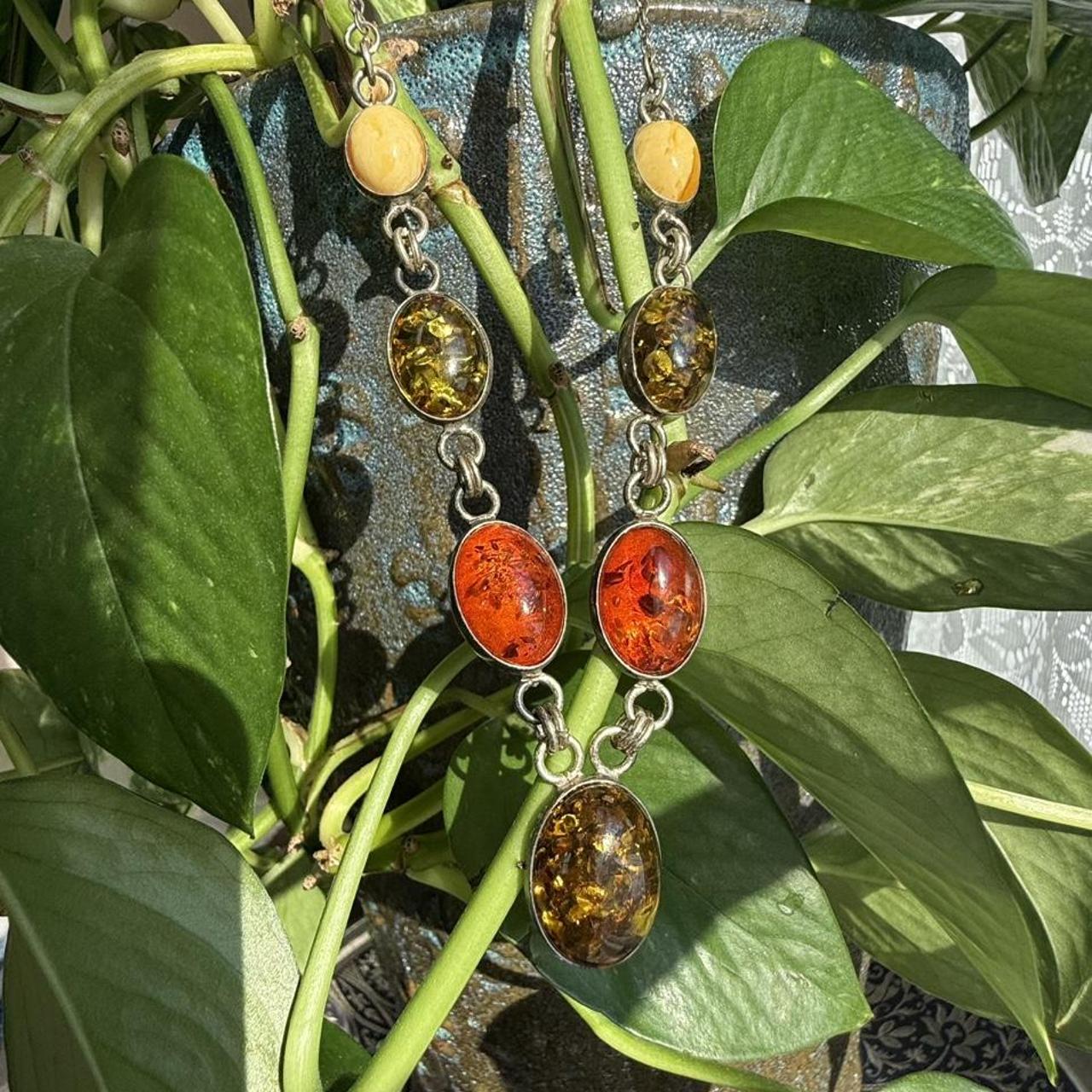 Vintage Protection Amber Set cabochon... | Depop
