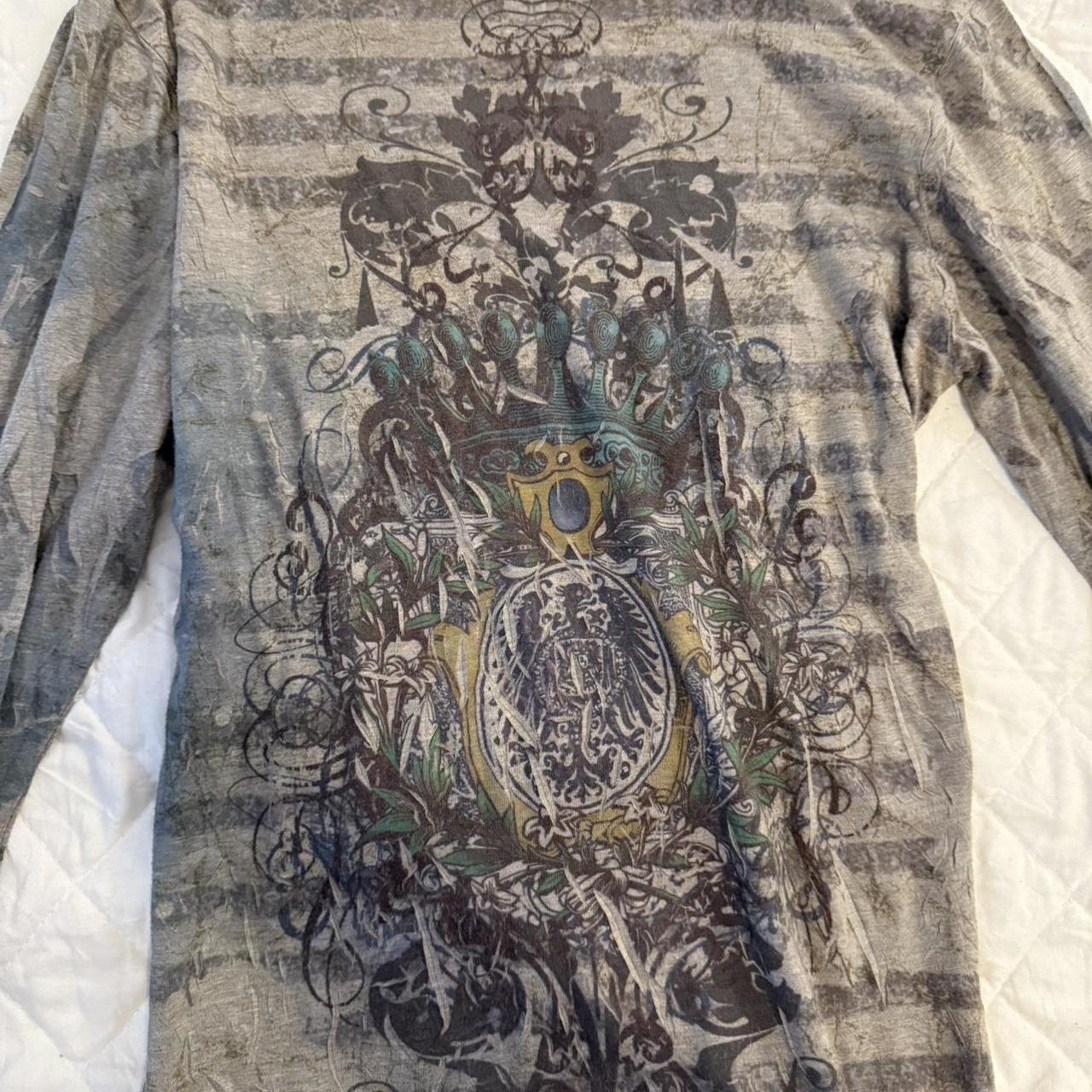 Grunge whimsy emo ish long sleeve shirt with stripes... | Depop