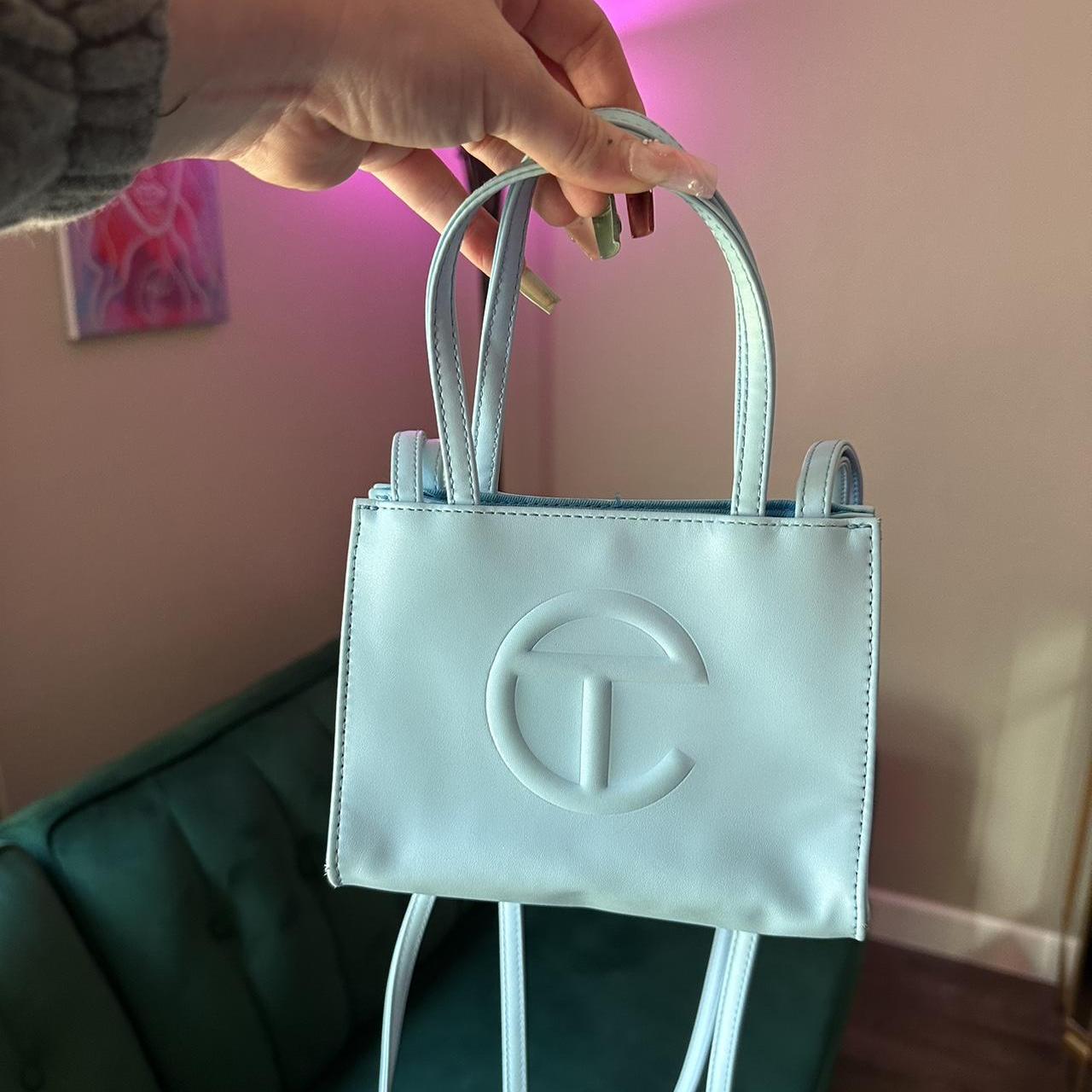 Pool blue mini Telfar Pre-loved great used condition... - Depop