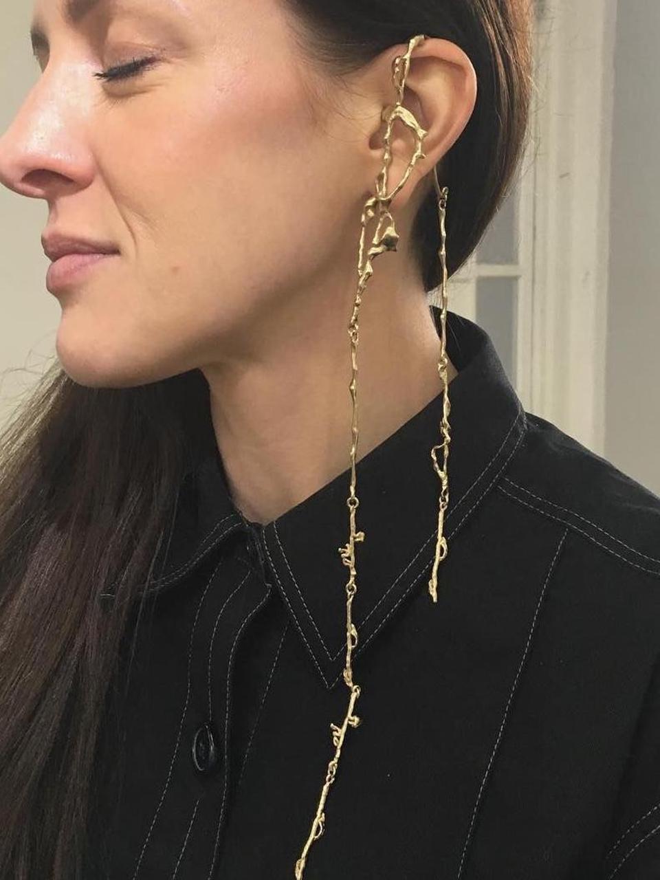 Joanne Burke x Lemaire twig ear cuff Gold tone metal... - Depop