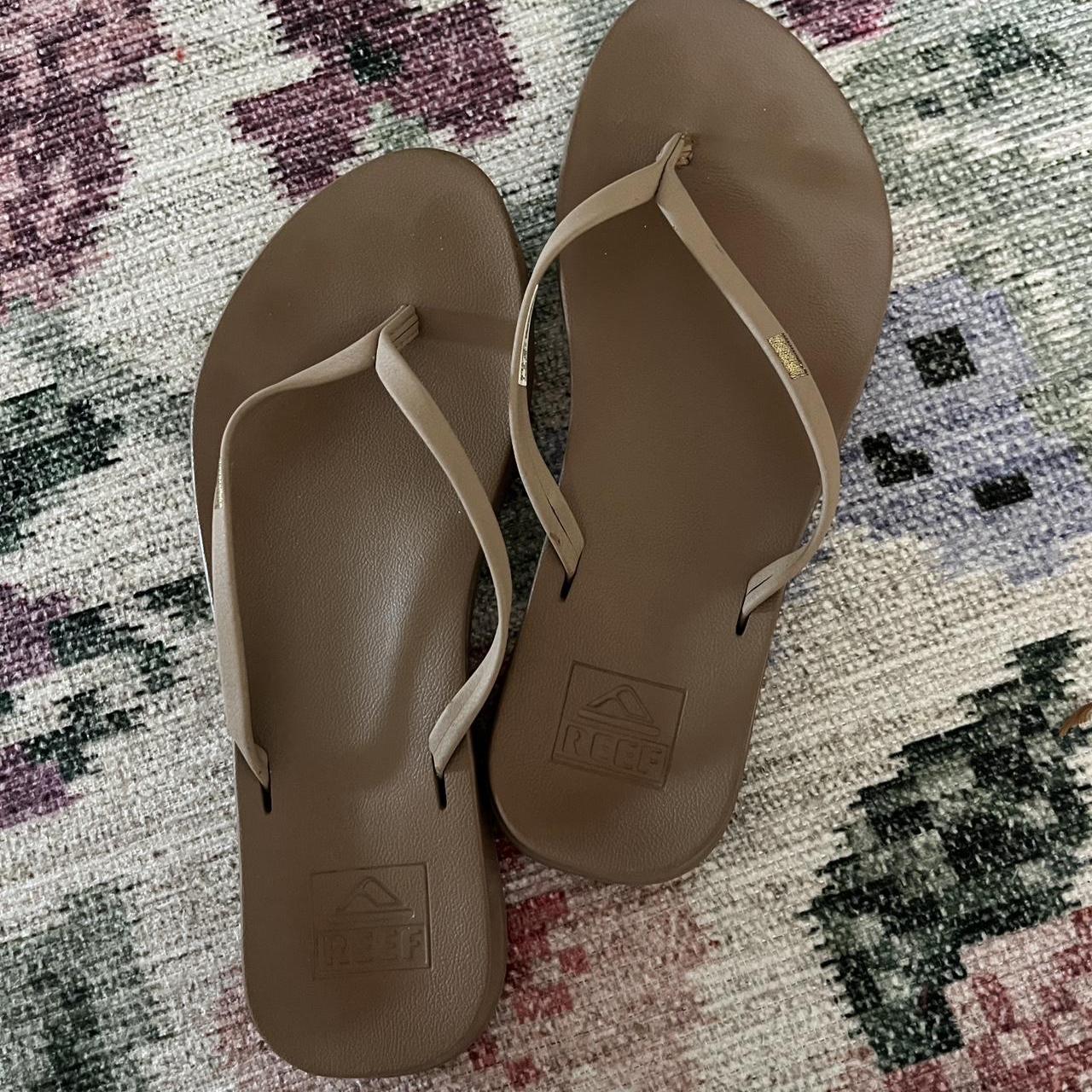 Tan Reef flip flops size 5 Great condition #reef... | Depop