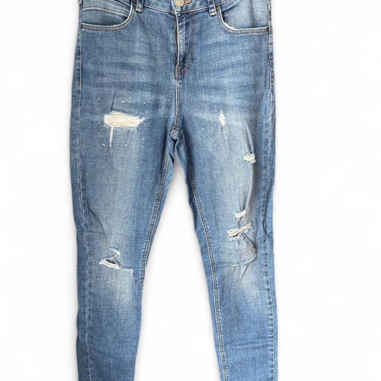 Blue Topshop ripped Jamie skinny jeans, W28 L32 #denim | Depop