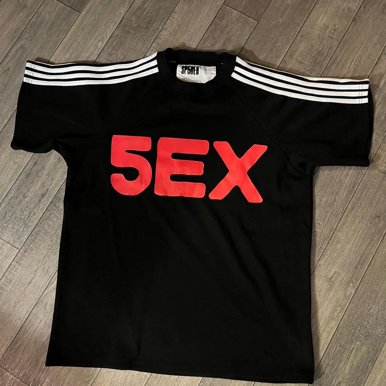 Large black Sp5der 5EX top #sp5der #5ex #sex... | Depop