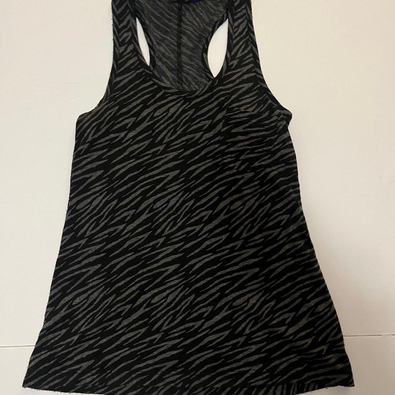 zebra print tank top • 2000s fitted zebra top •... | Depop