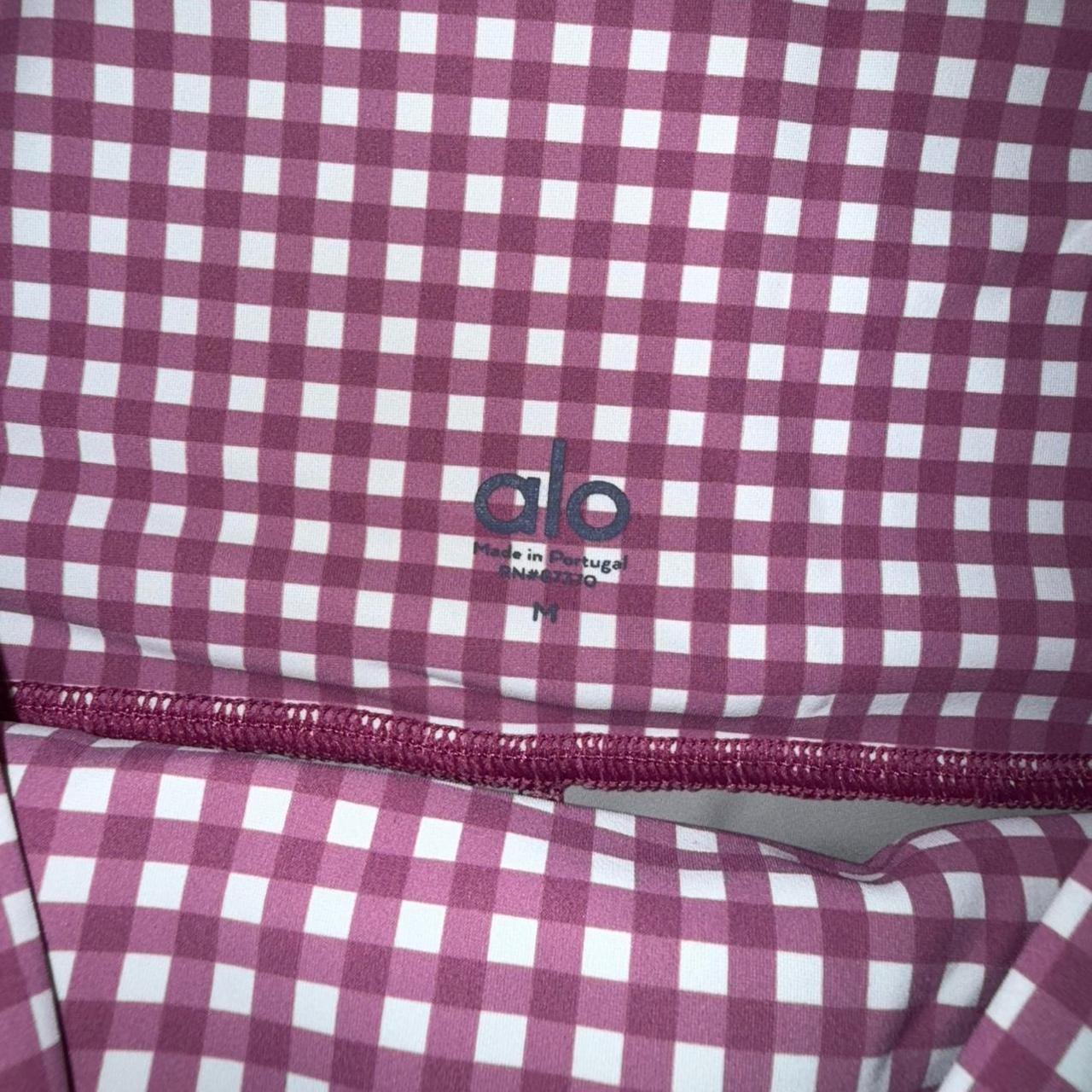 Alo Yoga purple gingham set Biker shorts are 4” ... | Depop