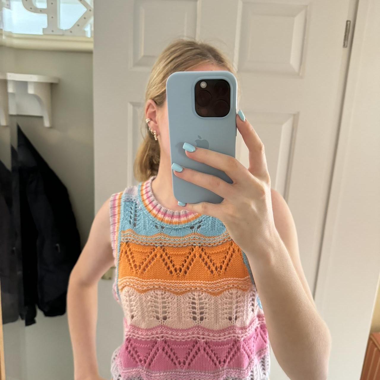 Zara Multi-Colour Crochet Top. Size Small, Perfect... - Depop