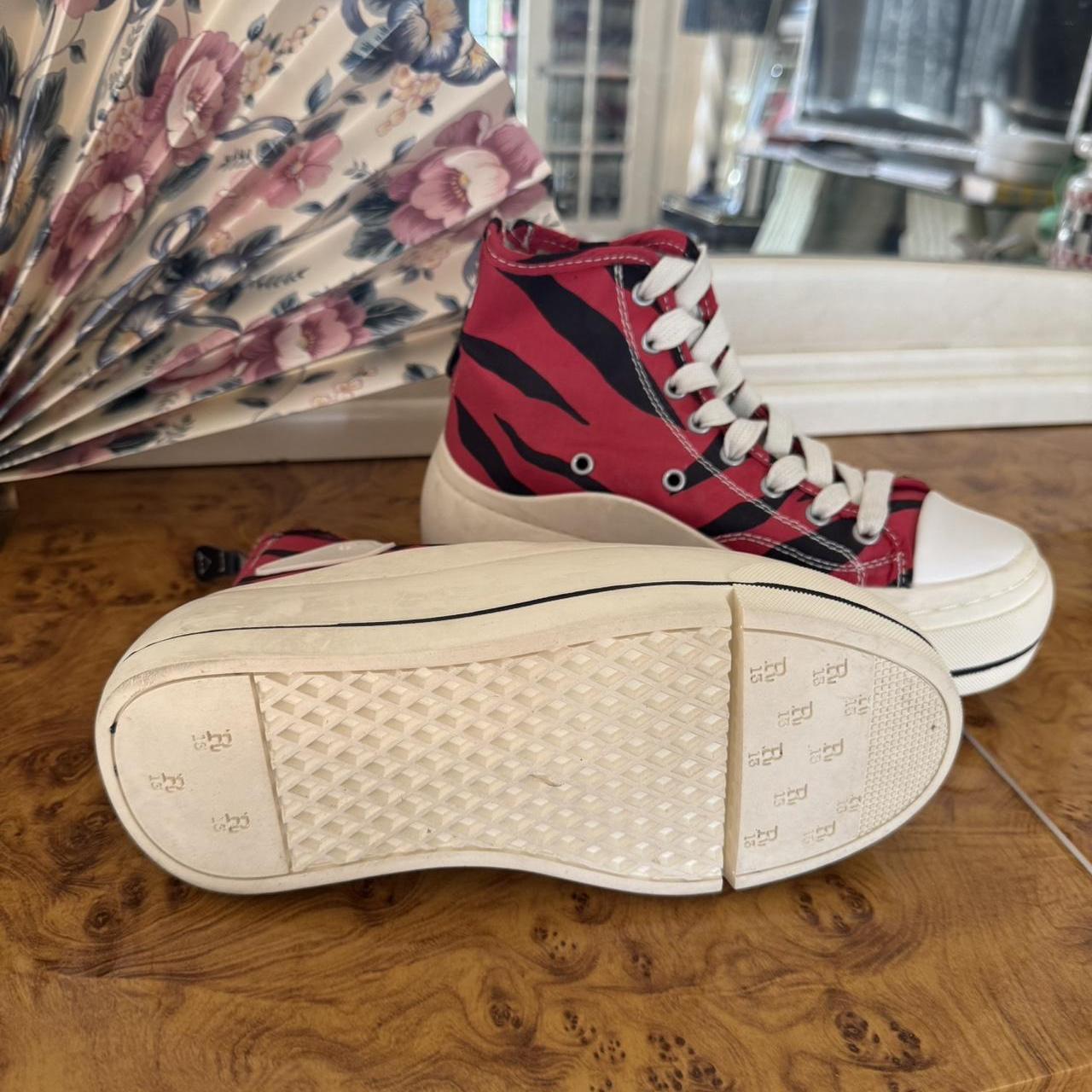 R13 Zebra red high top platform sneakers. Size 6.... | Depop