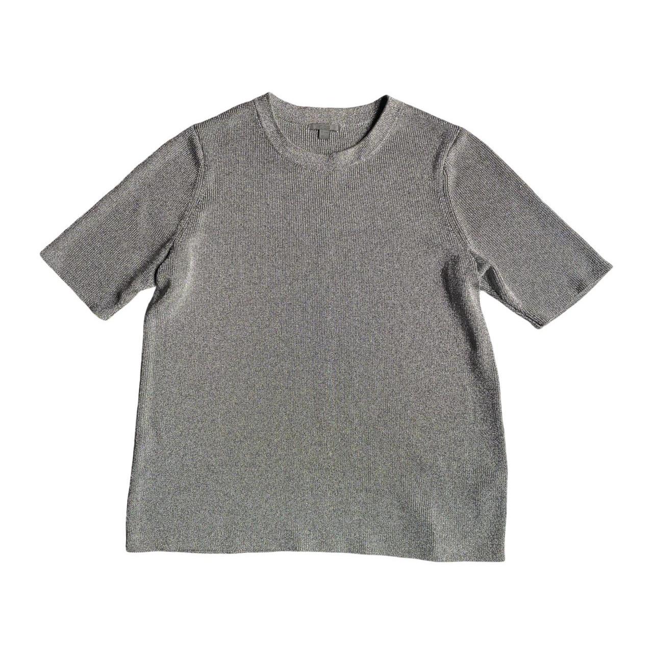 COS silver knit tshirt Super heavy weighted top... - Depop