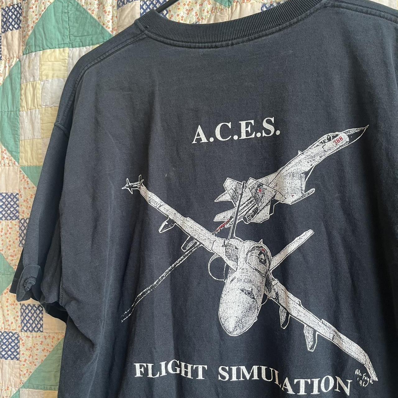 flight simulator T-shirt vintage 90s 23”x28” | Depop