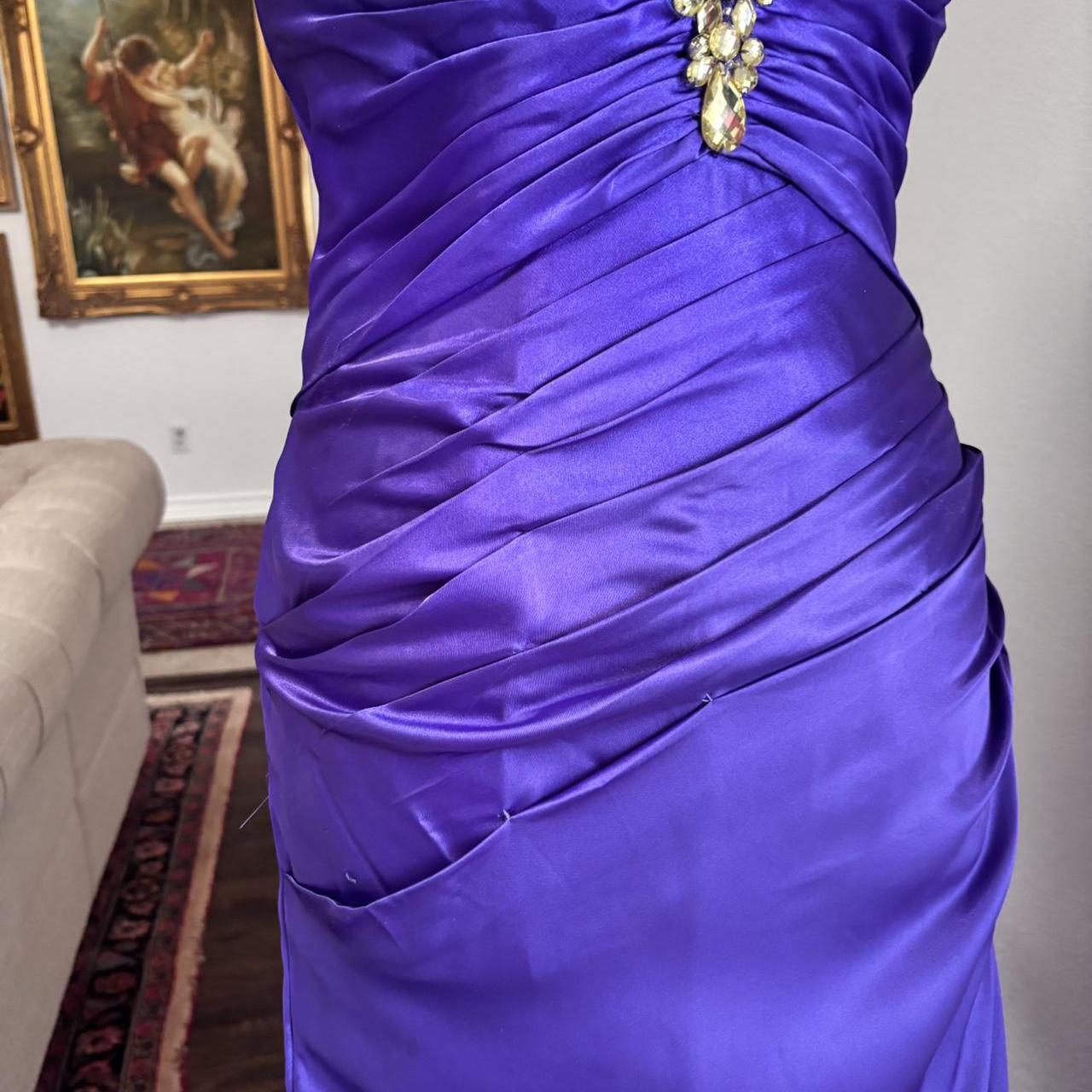 Stunning purple maxi gown with gold beaded... | Depop