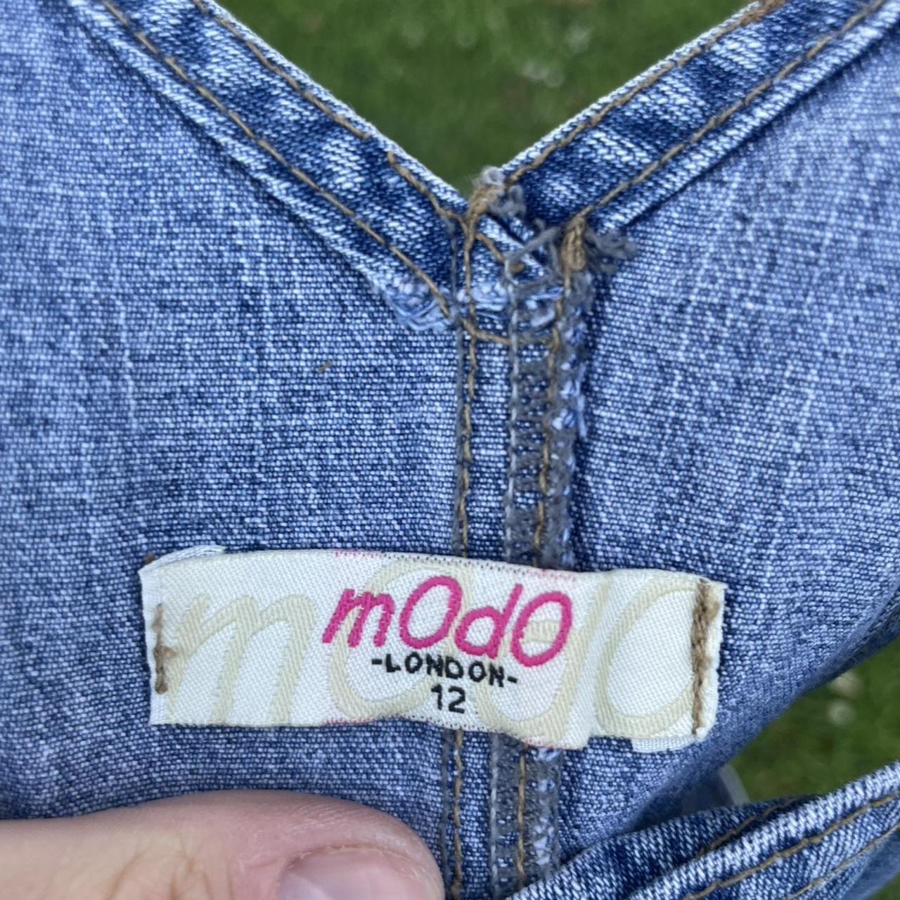 Vintage 90s 2000s Pleated dungaree dress. Blue... | Depop