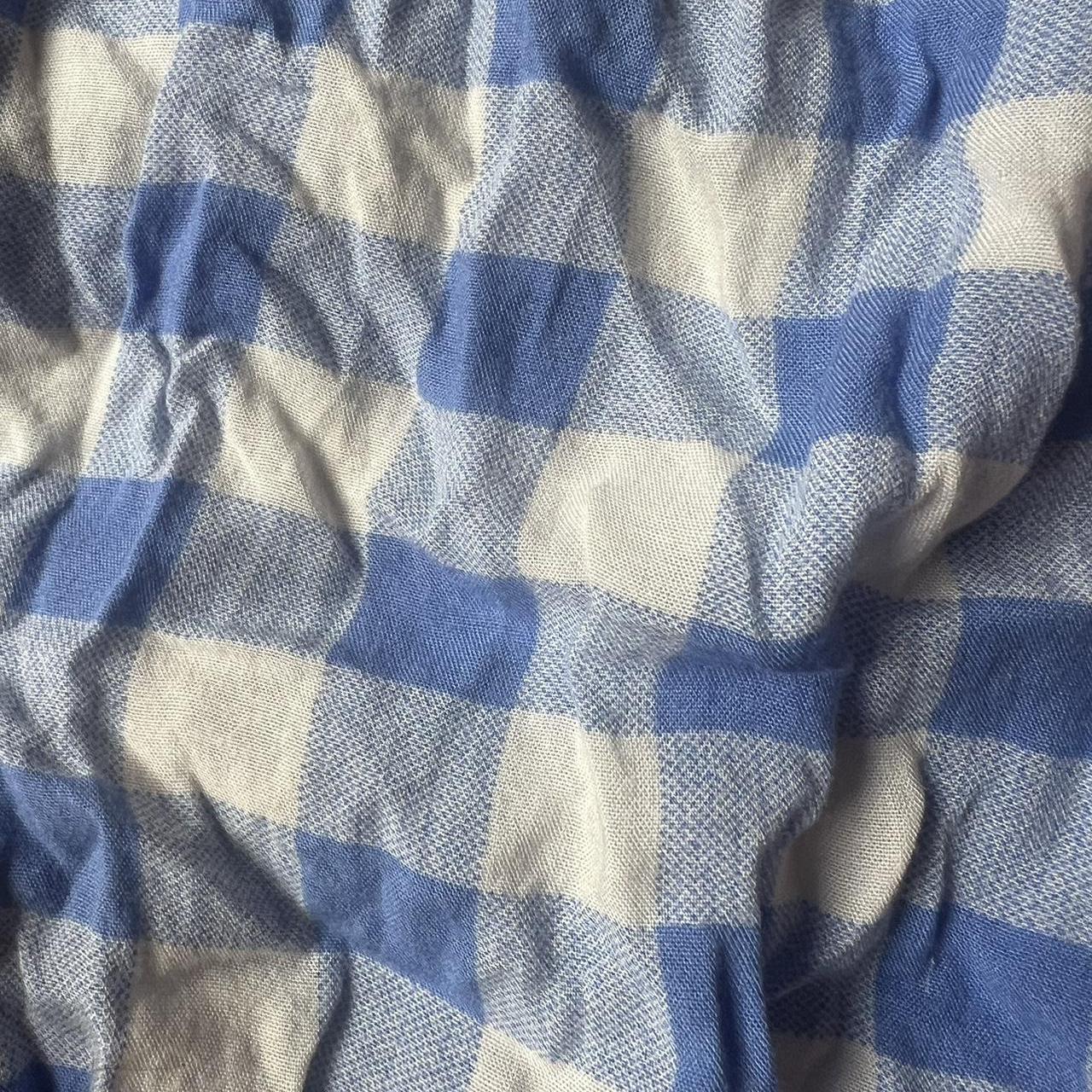 Blue and white checkered set, super soft and... | Depop