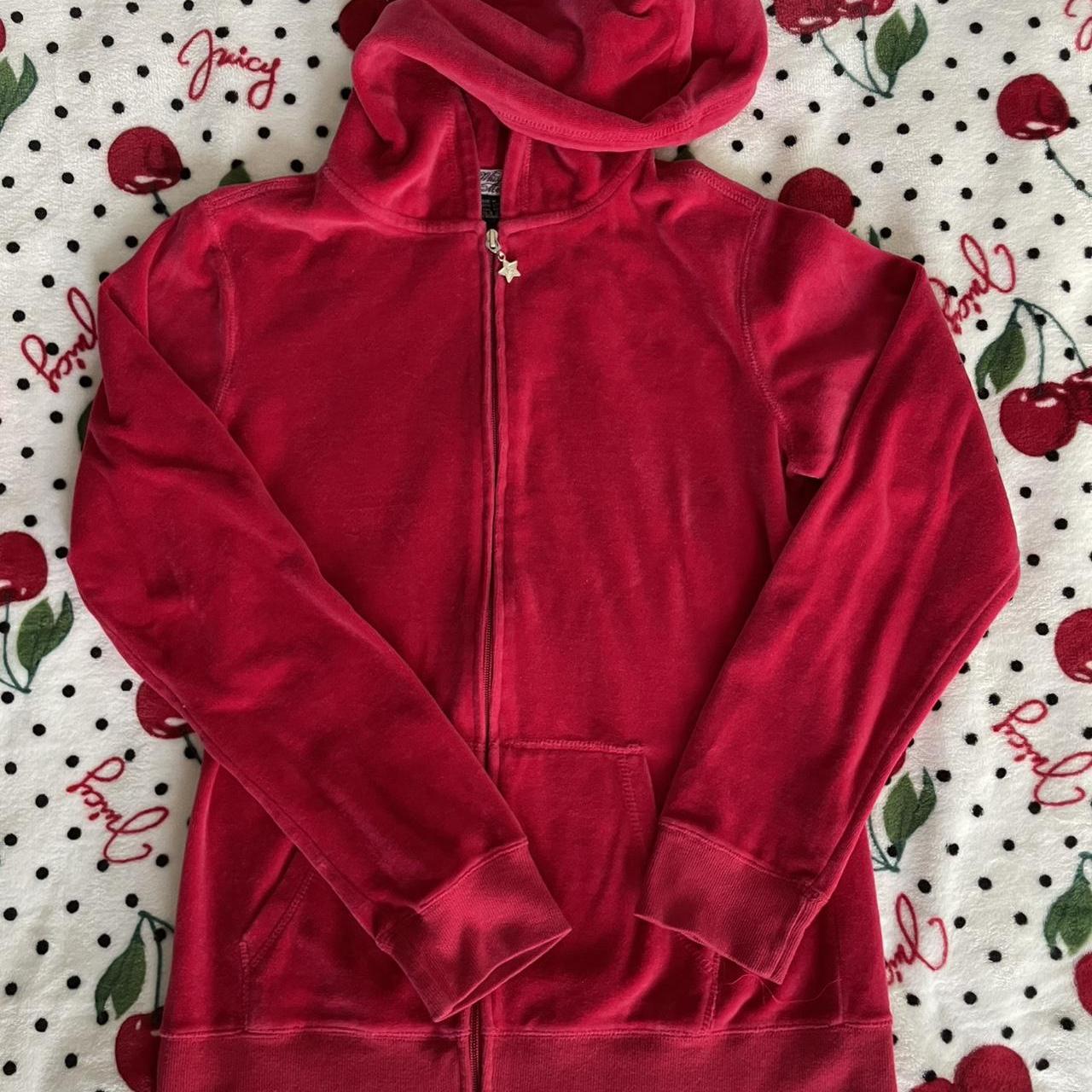 Whisper Me hot pink velour jacket with star zipper... | Depop