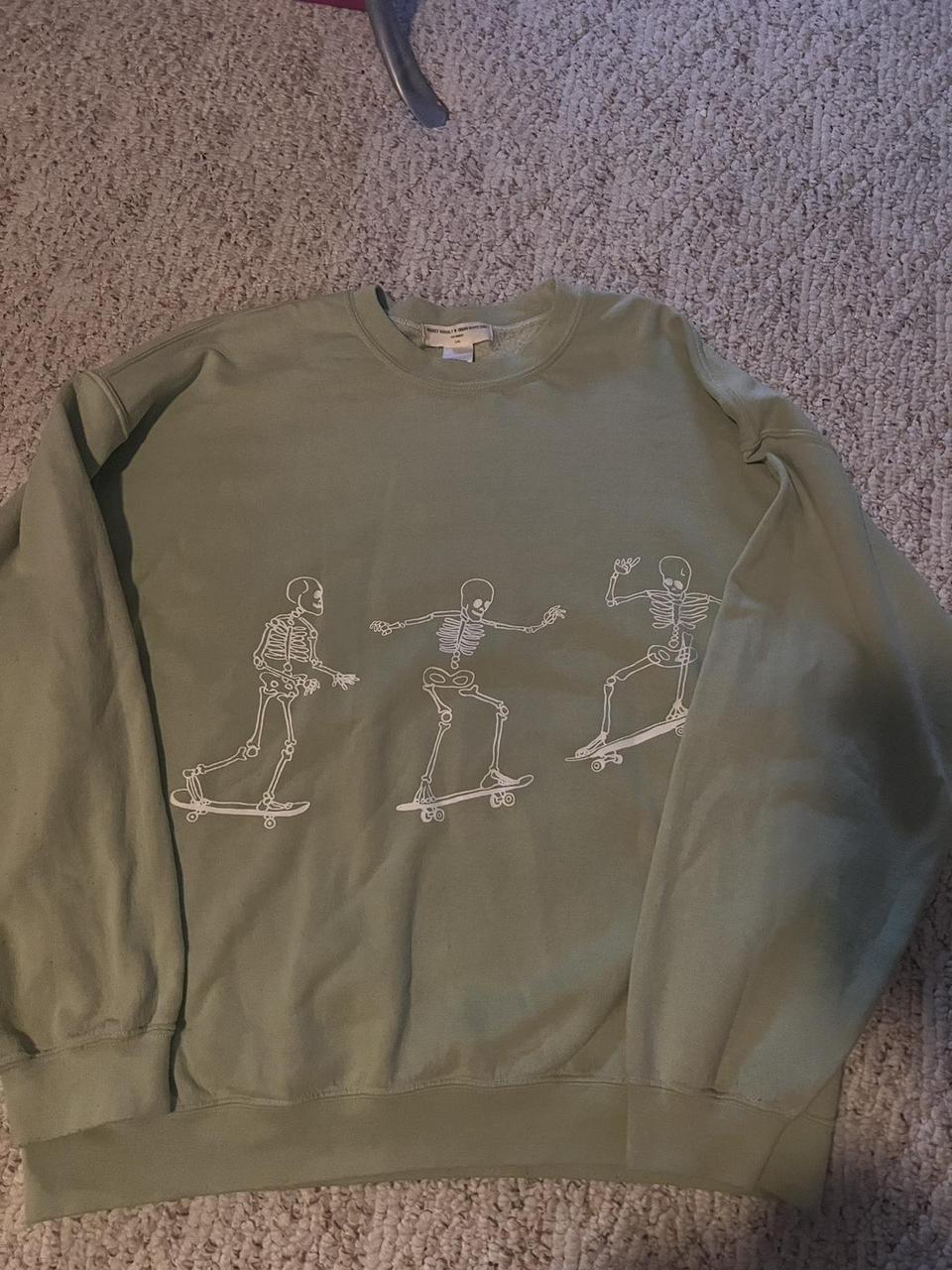 Urban outfitters green skeleton sweatshirt! This is... - Depop