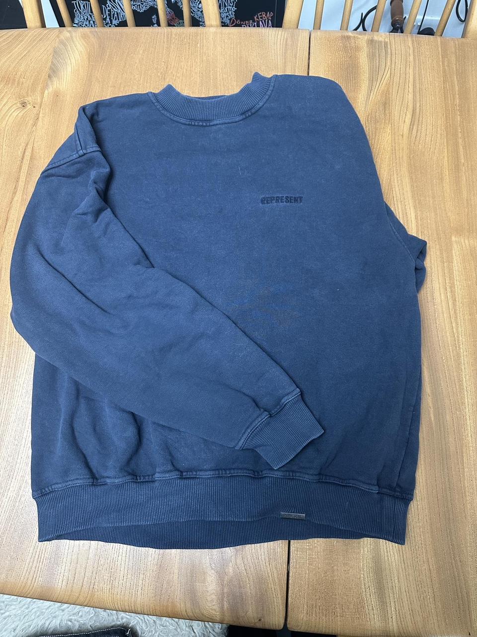 Represent wash Navy blank jumper Size small (fits... - Depop