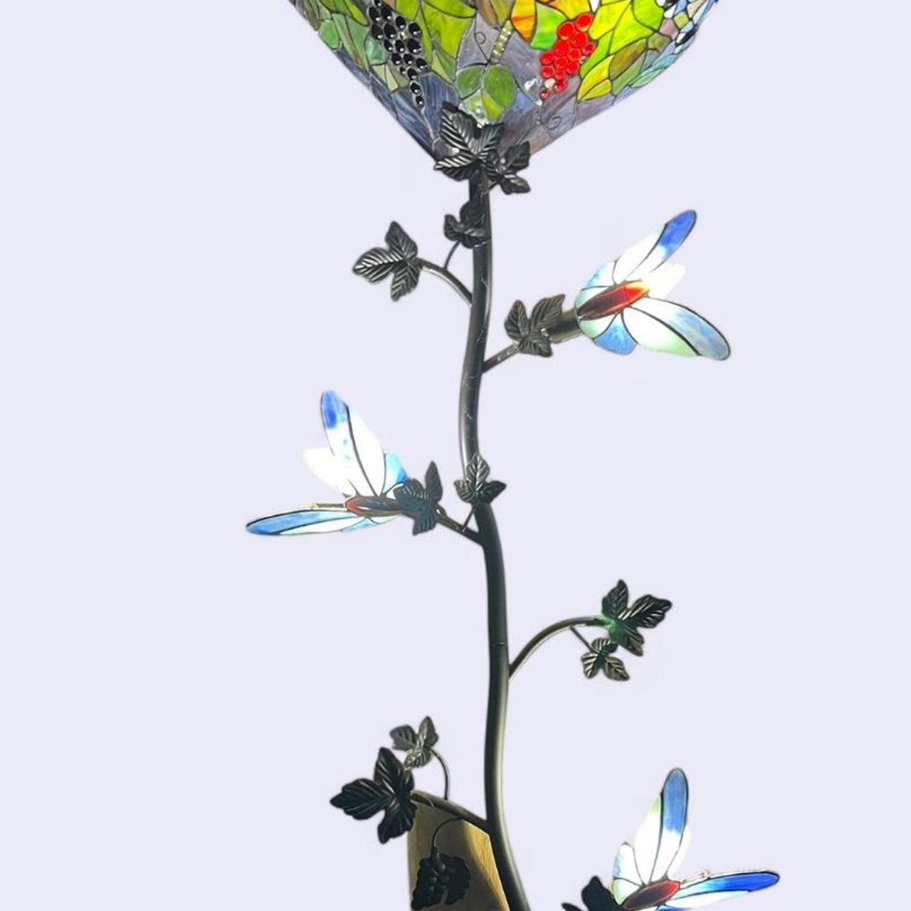 Whimsical stained glass butterfly wall lamp with... | Depop