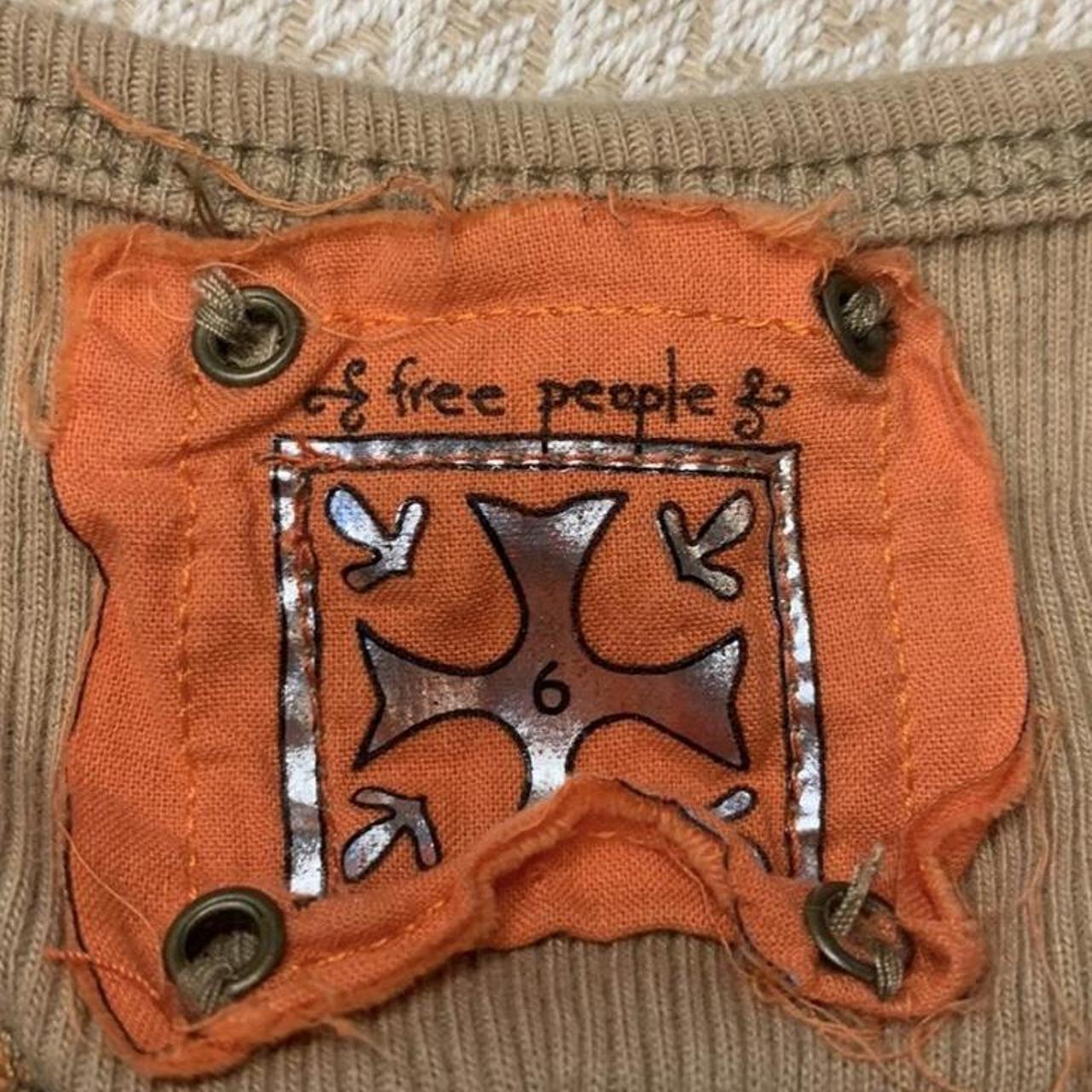 vintage y2k free people bohemian orange & brown... | Depop