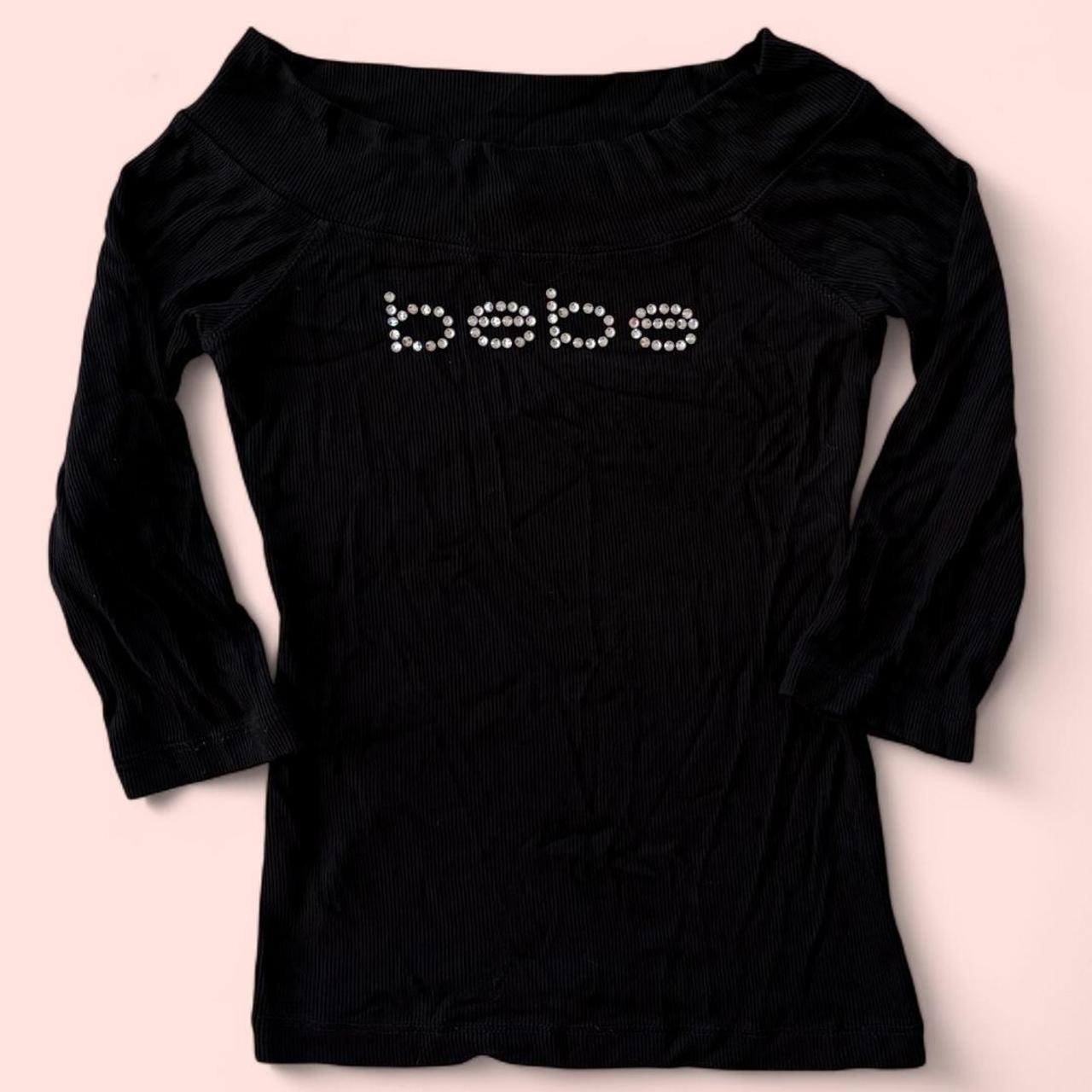 Y2K Bebe Rhinestone Top Early 2000s fitted Bebe... | Depop