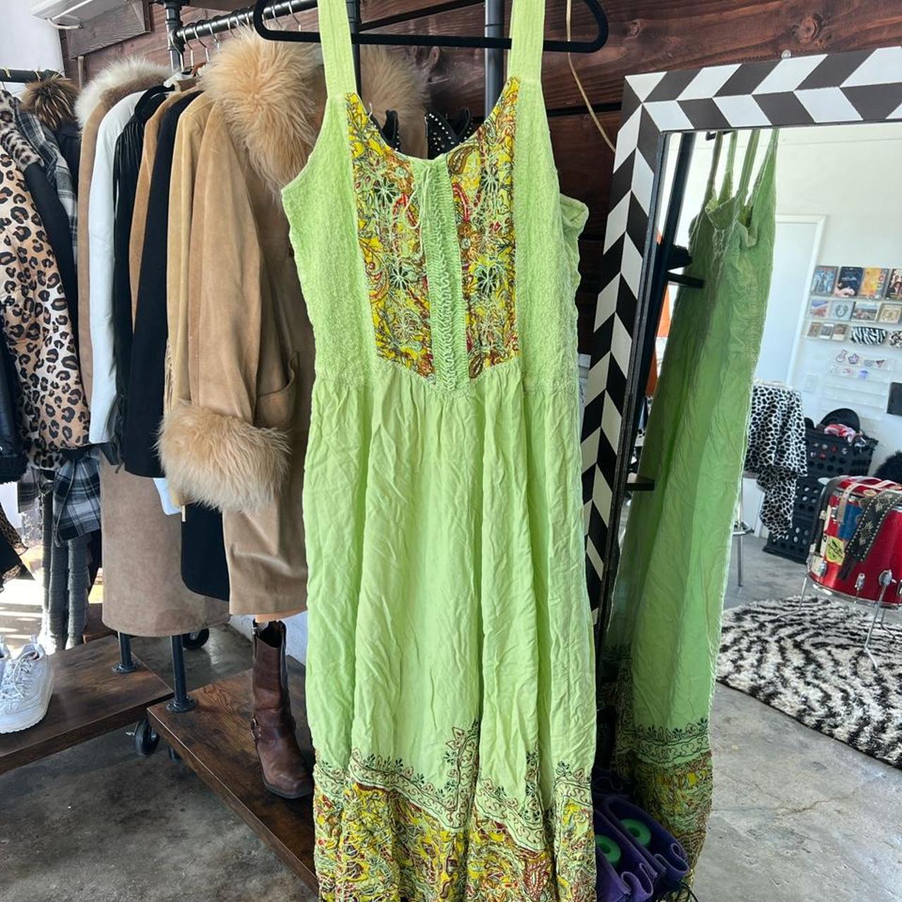 Unreal green embroidered 00s dress ★ BUY 2 GET 1... - Depop