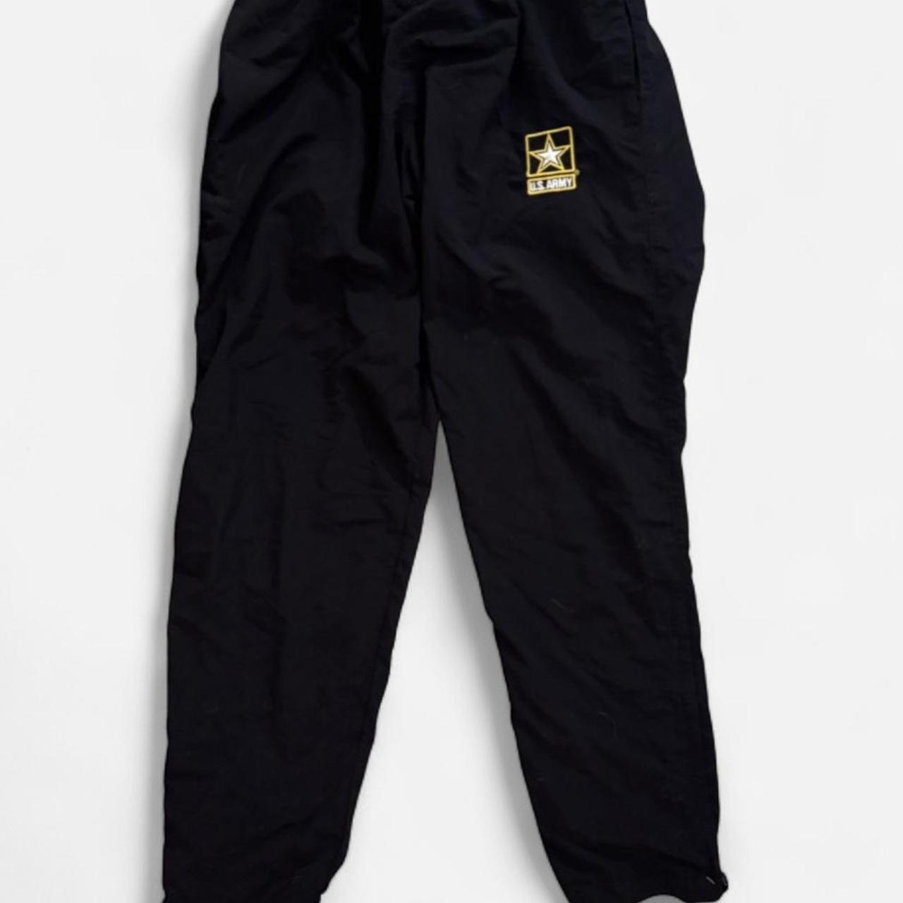 Black and gold vintage US Army sweatpants with... | Depop